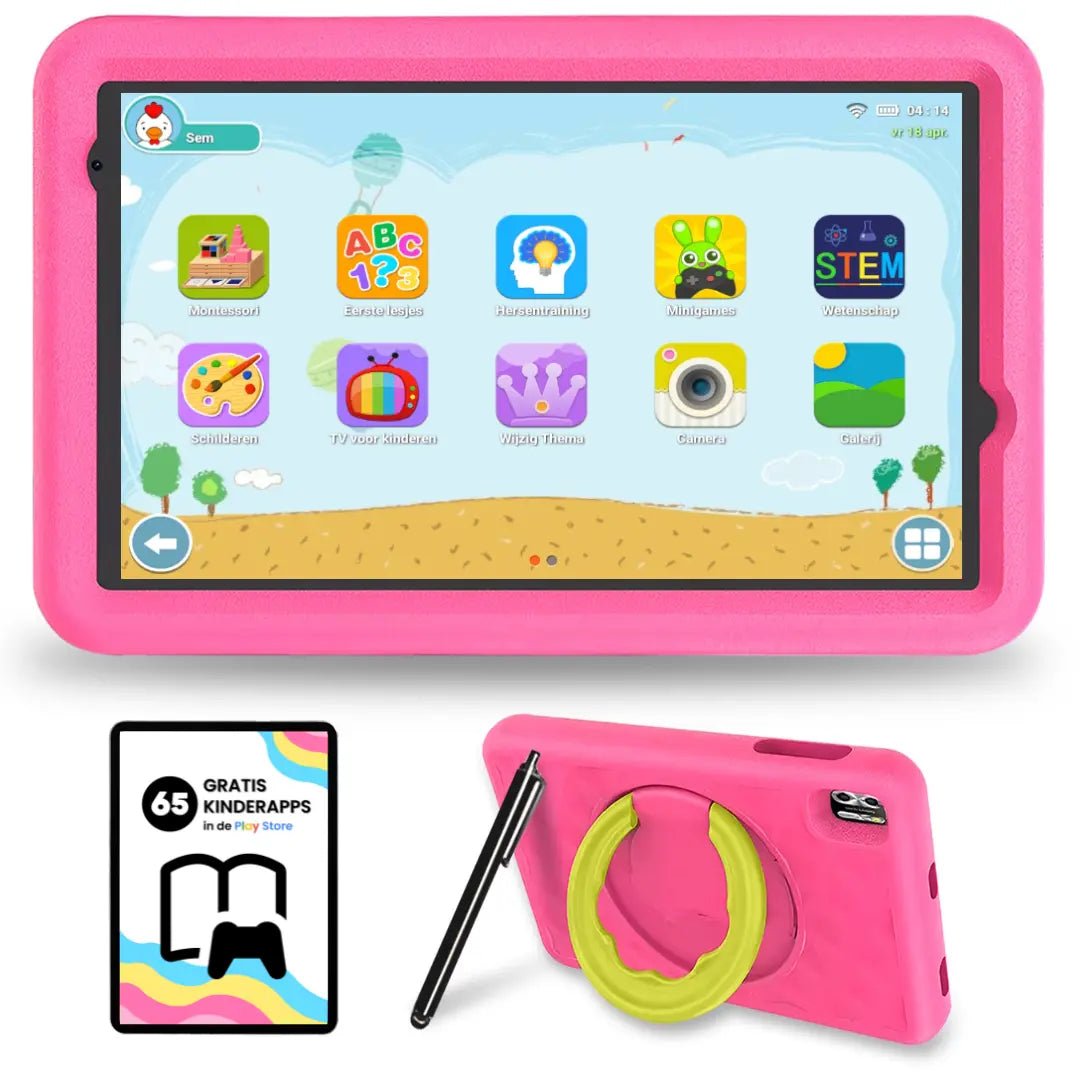 Bon Bon® 8" Kindertablet Mini Roze – Compact & Robuust